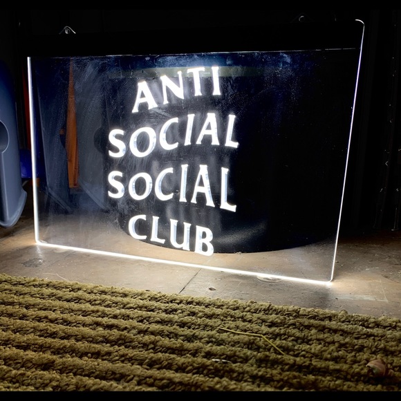 Other | Anti Social Club Led Neon Light Sign 8x12 | Poshmark